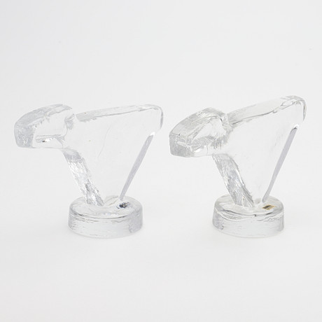 ERIK HÖGLUND. SKULPTURER, TVÅ STYCKEN, BODA. Glas - Konstglas - Auctionet