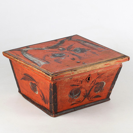 SKRIN, allmoge, Jämtland, 1800-tal. Allmoge - Skålar & Skrin - Auctionet