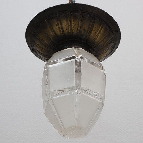 TAKLAMPA, mässing & glas, jugend. Belysning & Lampor - Taklampor ...