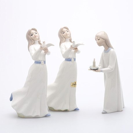 FIGURINER, 3 st, porslin, Lladro, Tengra, Spanien. Keramik & Porslin ...