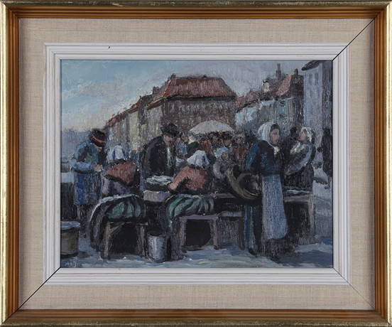 AXEL JENSEN. oil on Board, monogram signed. Art - Paintings - Auctionet