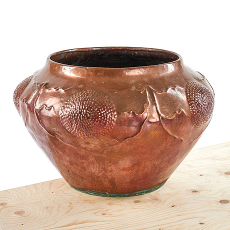 OUTER LINING, hammered copper, early 20th century, plant decor, Art ...