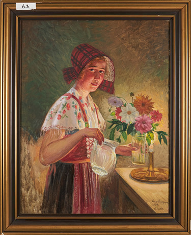 EMIL LINDGREN 1866-1940. Seven kinds of flowers, Floda, signed and ...