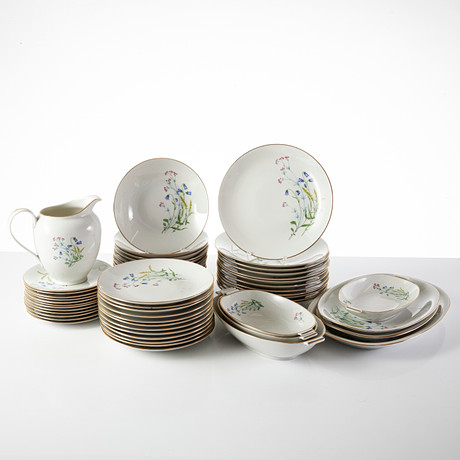 MATSERVIS, Rörstrand, 56 delar, dekor av sommarblommor. Keramik ...