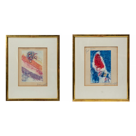 MARC CHAGALL. Reproductions, 2 pieces, signed. Art - Engravings ...