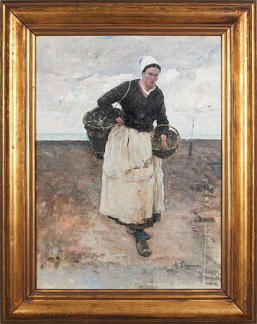 AXEL LINDMAN (SVERIGE, 1848-1930). Villerville - Frankrike. Konst ...