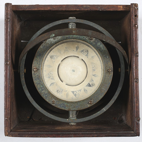 GYROKOMPASS, i träschatull med skjutlock, 1800-tal. Övrigt - Teknika ...
