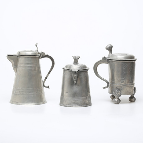 STOP, 3 st, tenn, bland annat Daniel Eklund (1846-1858), Kalmar. Silver ...