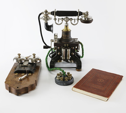 TABLE TELEPHONE, "taxen" with antenna switchboard, and the book ...