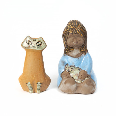 Elbogen Keramik and Lisa Larson: "Cat" from the Lilla Zoo series ...