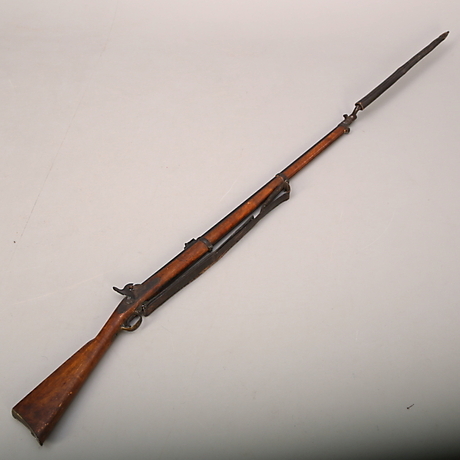 BATCH LOCK RIFLE with bayonet, 19th century. Coins, Medals & Stamps ...