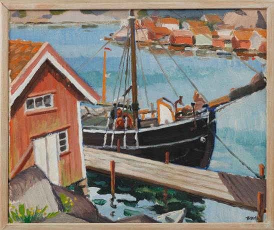 ÅKE BROVIK. "Skuta, Hovenäset", oil on Board, signed. Art - Paintings ...