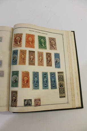 TWO STAMP ALBUMS - THE IDEAL POSTAGE STAMP ALBUM. Coins, Medals ...