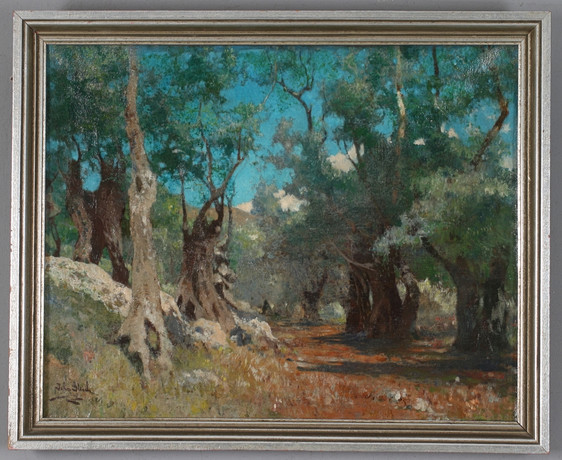 JOHN GLEICH. Sydländskt landskap, olja på duk, signerad. Konst - Måleri ...