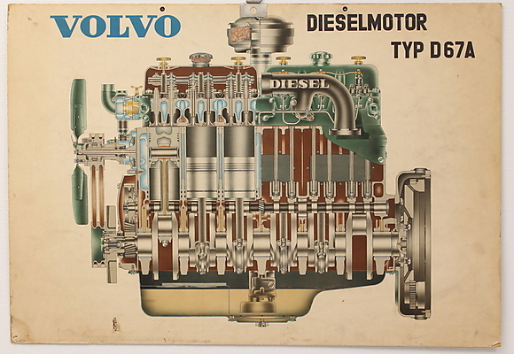 BOARD, exploded view, Volvo diesel engine. Miscellaneous ...