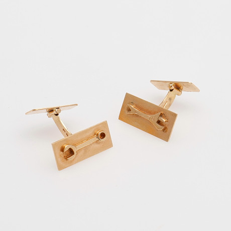 CUFF LINKS, A PAIR, 18k gold, Edvin Svensson, Malmö, 1960s/70s, unique ...