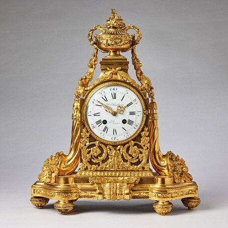 PÉNDULO DE MESA, estilo Luis XVI, obra de París primera mitad del siglo ...