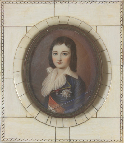 1800-TALETS ENGELSKA MINIATYR. ”PORTRÄTT AV LOUIS XVII INFANTE ...