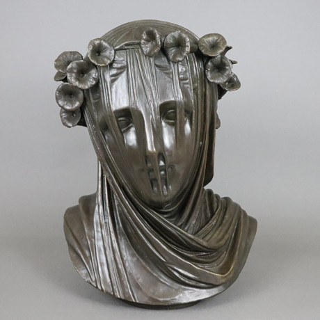MONTI, RAFFAELE. After. "The Veiled Vestal Virgin", bronze. Art ...