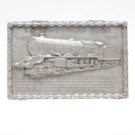 A LIMITED EDITION VINTAGE CAST ALUMINIUM PLAQUE COMMEMORATING THE ...