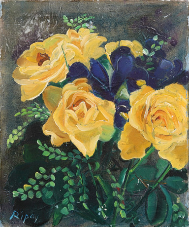 HANS RIPA. Yellow roses, oil on canvas, signed. Art - Paintings - Auctionet