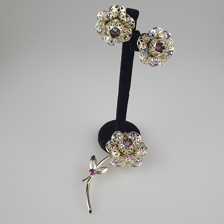 - VINTAGE SET BROSCH och PAR ÖRONKLIPP - SARAH COVENTRY/USA, 1960/70 ...