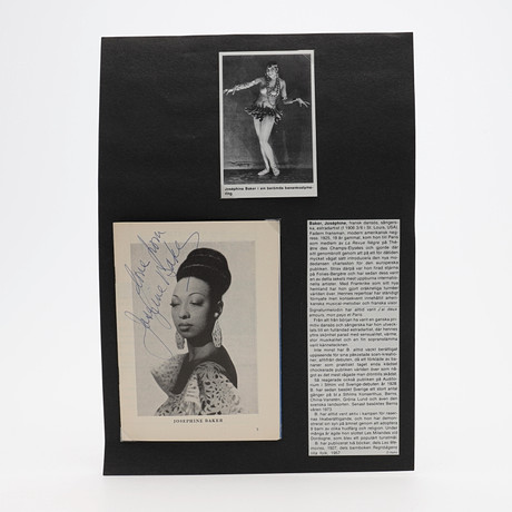 AUTOGRAPH. Josephine Baker (1906-1975). American singer and variety ...