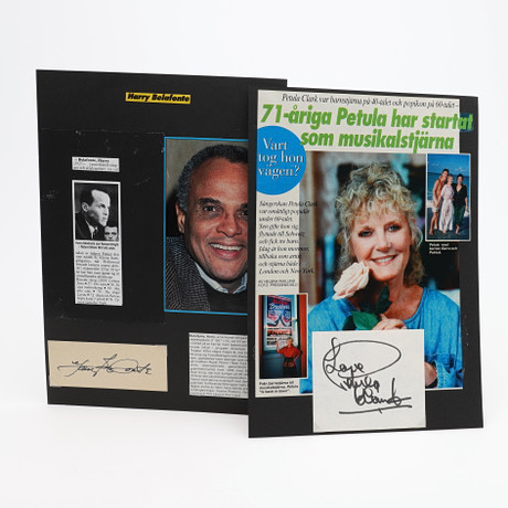 AUTOGRAPH. 7 singers and musicians including Petula Clark, Phil Collins ...