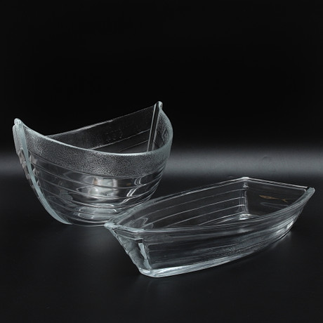 SKÅLAR, 2 st, båtar, Paul Isling, Nybro glasbruk. Glas - Bruksglas ...