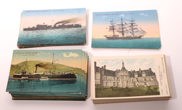 SAMLING AV MER ÄN 100 VYKORT AV DEN SPANSKA FLOTTAN OCH SLOTT I ...