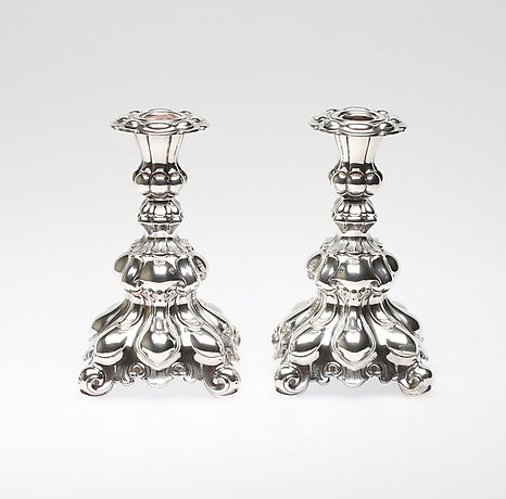 CANDLES, 1 pair, Rococo style, Silver, 1900s. Silver & Metals - Silver ...