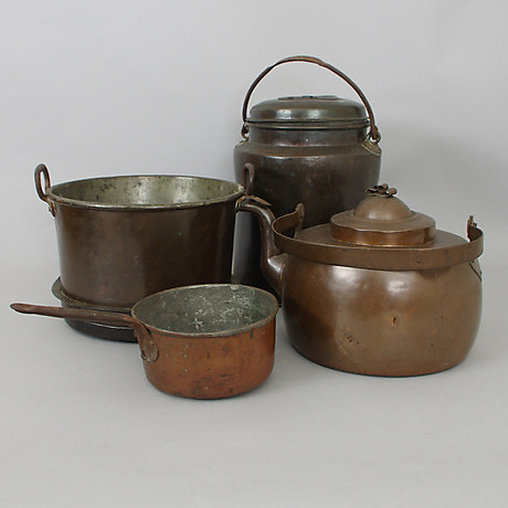BUCKET, BOILER AND 2 POTS, copper. Silver & Metals - Pewter, Brass ...