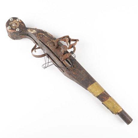 BUCKLE PISTOL, wood/metal, India. Weapons & Militaria - Guns & Rifles ...