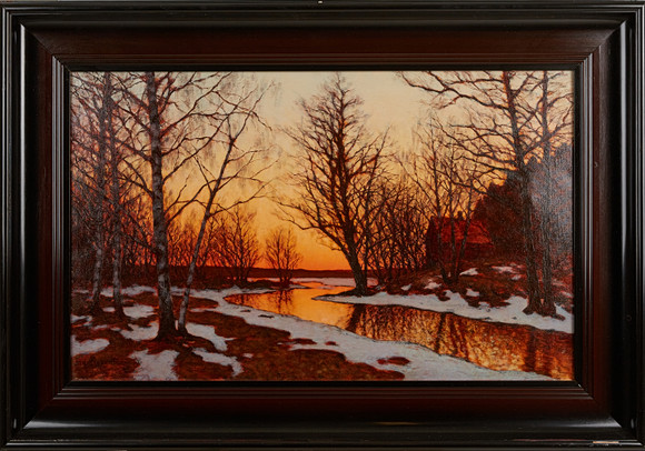 EDVARD ROSENBERG (1858-1934):. Landscape, oil on canvas, signed Edvard ...