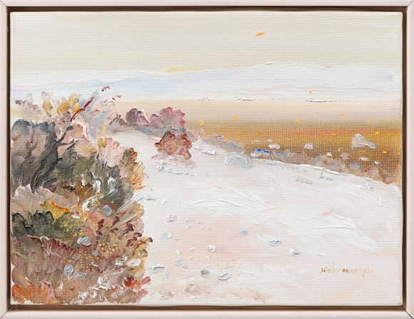 JERRY ANDERSSON. landskap, "Vinter-Haverdal", olja på duk, signerad ...