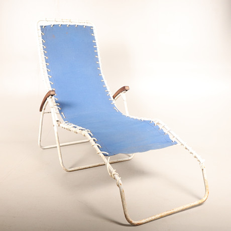 SOLSTOL, 1900-tal metallstomme med tyg. Trädgård & Byggnadsvård ...