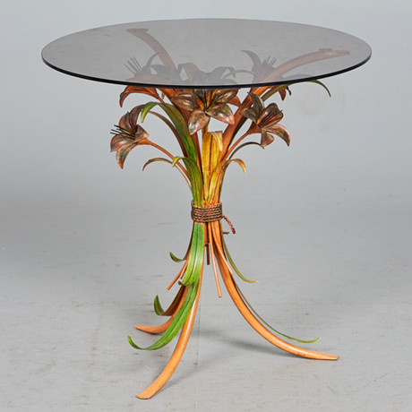 HANS KÖGL. In the manner of. Side table / glass table, glass, metal ...