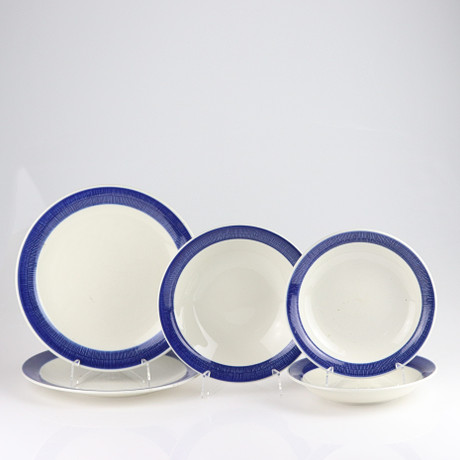 HERTA BENGTSSON. Serviceteile, 5 Stk. "Koka Blå", Rörstrand. Keramik ...