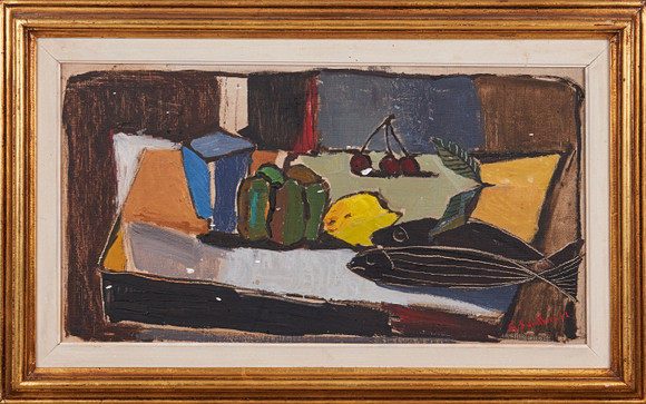 GUNNAR SUNDBERG (1915-1963). óleo sobre Tabla, bodegón, firmado y ...