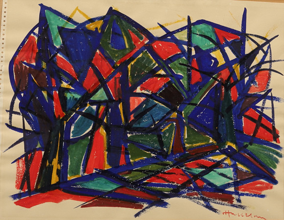 STIG HALLBLOM (FÖDD 1932). Composition, gouache, signed. Art ...