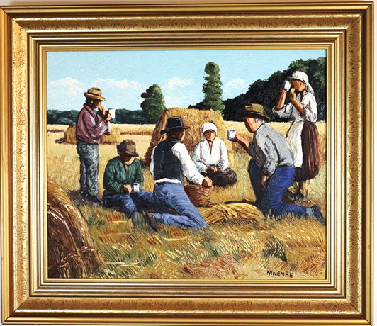 BORIS NINEMAE. OIL ON CANVAS "coffee break" signed. Art - Paintings ...