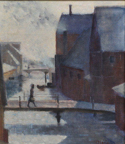 LEONARD DIGRIS. Oil on canvas, river, Signed. Art - Paintings - Auctionet