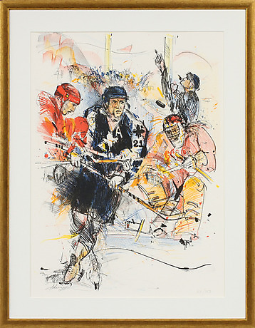 BO-ÅKE ADAMSSON. "Salming", lithograph, signed and numbered 318/350 ...