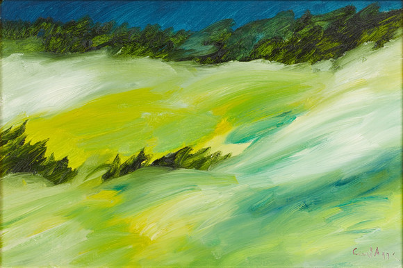 CURT AGGE (1929-2021). "ÄNGSMARK GIMÅFORS", signed Curt Agge, oil on ...