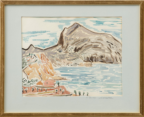 TORSTEN BILLMAN. "Gibraltar", akvarell, signerad. Konst - Grafik ...