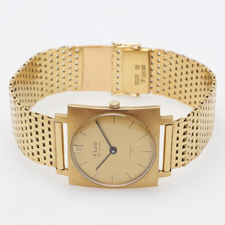 Wristwatch, 18K gold, Eljo De Luxe, manual. Clocks & Watches ...