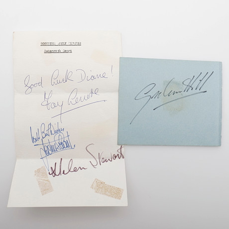 AUTOGRAPH. Graham Hill (1929-1975) and Jackie Stewart (1939-). Books ...