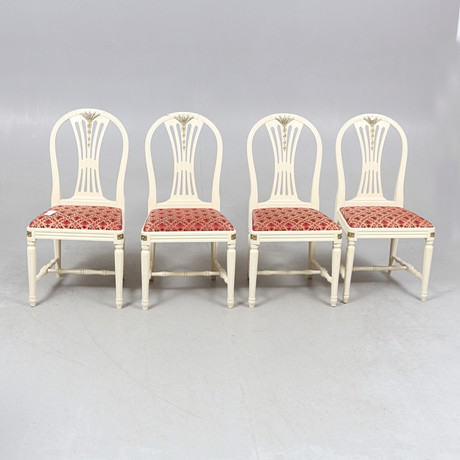 STOLAR, 4 st, "Axet", gustaviansk stil, 1900-tal. Möbler - Fåtöljer ...