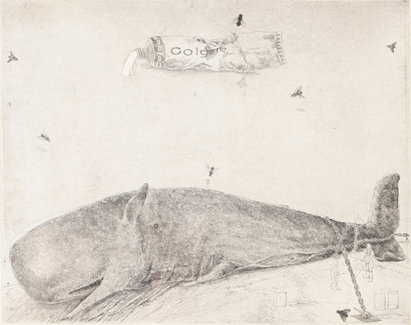 PER GUNNAR THELANDER. Composition with choice and toothpaste, etching ...