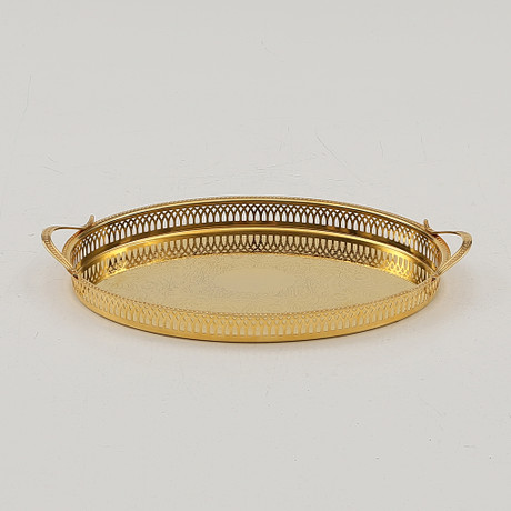 BRICKA, metall, Scandia, guldpläterad, 1900-tal. Silver & Metall ...